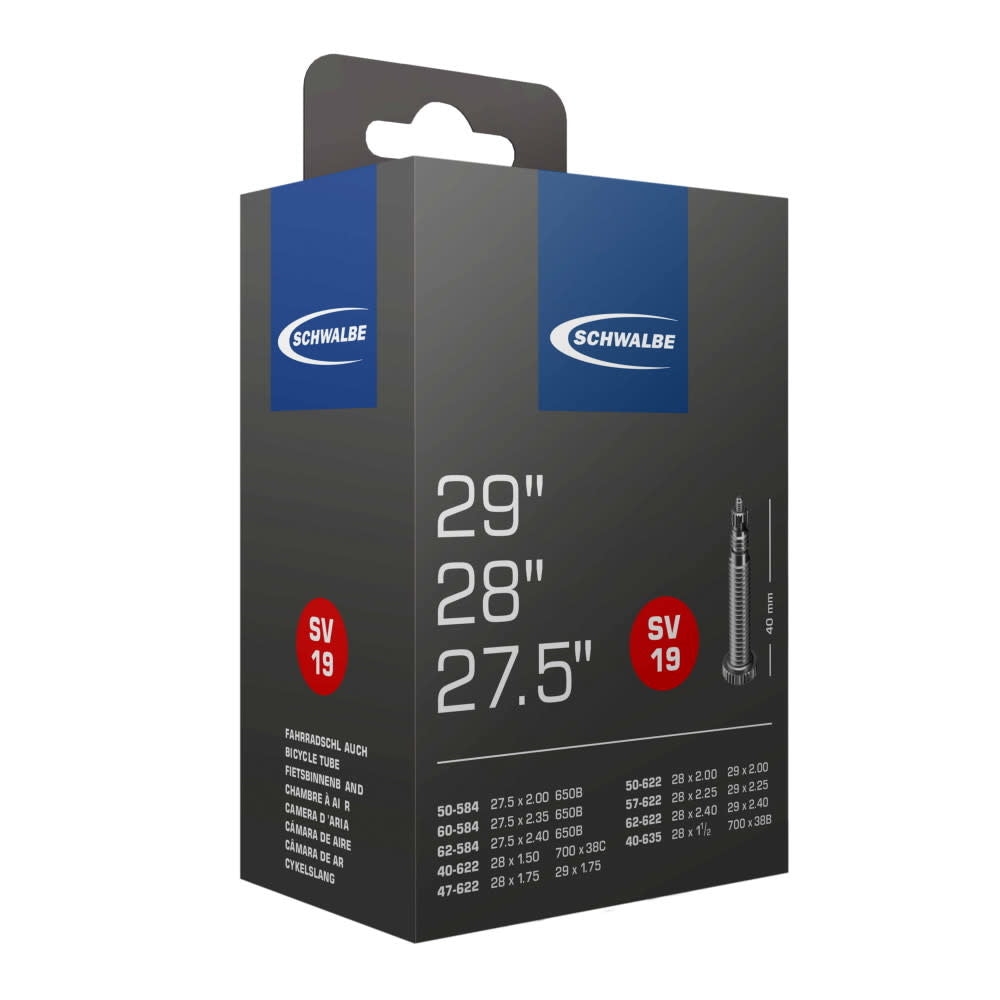 Schwalbe SV19 Inner Tube 27.5-29x2.00-2.40, 700x38-45C, 28x1.50-2.40